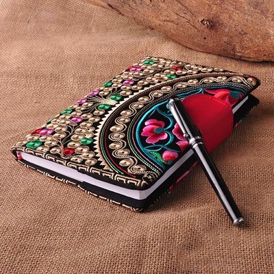 2016 china supplier christmas gift custom embroidery design notebooks