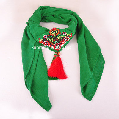 2016 pure color plain women muslim viscose hijab scarf national style scarf with red tassels