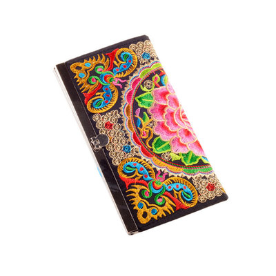 ethnic colorful butterfly silk metal close eadge coin purse clutch girls purse