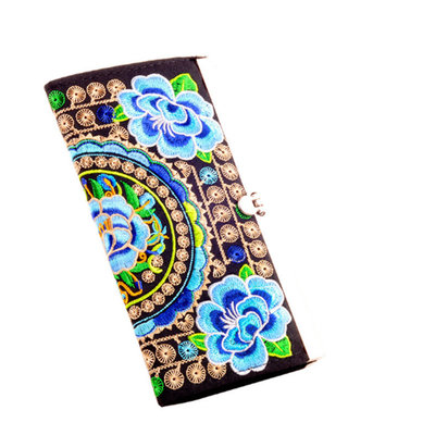 ethnic colorful butterfly silk metal close eadge coin purse clutch girls purse