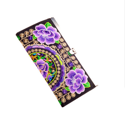 ethnic colorful butterfly silk metal close eadge coin purse clutch girls purse