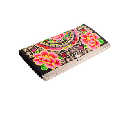 ethnic colorful butterfly silk metal close eadge coin purse clutch girls purse
