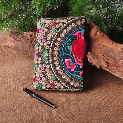 Customize Embroidered Logo Notebooks with leather snap closure as best souvenir gift