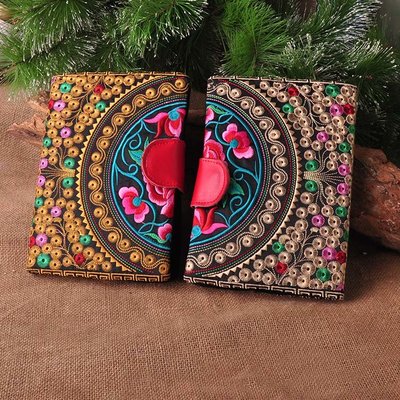 Customize Embroidered Logo Notebooks with leather snap closure as best souvenir gift