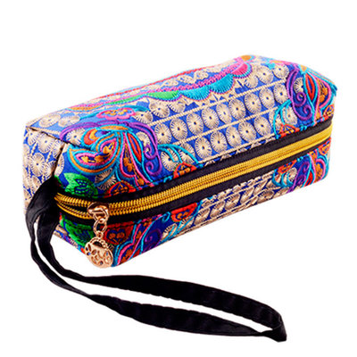wholesale canvas embroidery stationery colored pencil set cosmetic bag