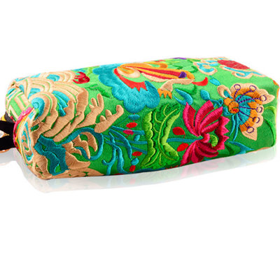 wholesale canvas embroidery stationery colored pencil set cosmetic bag