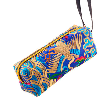 wholesale canvas embroidery stationery colored pencil set cosmetic bag