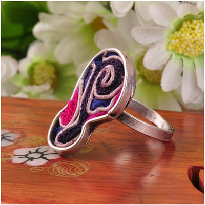 lastest design custom ethnic jewelry embroidery hmong rings with adjustable size