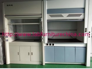 China 1200 / 1500 / 1800 mm White / Blue Anti Corrosion / Acid / Alkali Steel Fume Hood Manufacturers supplier