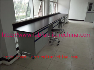 China 1500 mm   Width  Steel Wood Frame Blue /  White Science Laboratory Cabinets   Furniture For High School / Hospital supplier