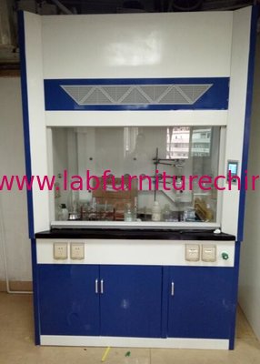 1200 / 1500 / 1800 mm White / Blue Anti Corrosion / Acid / Alkali Steel Fume Hood Manufacturers supplier