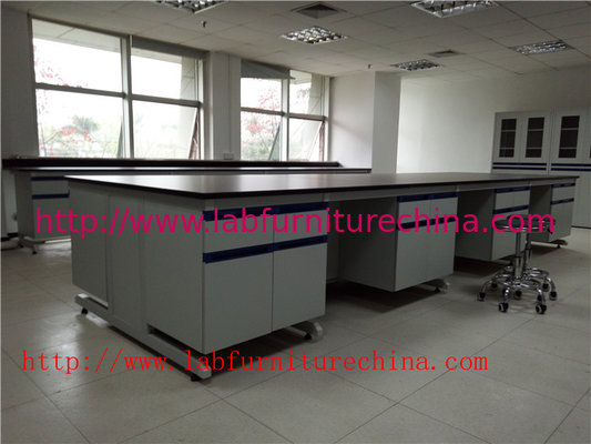 3000 mm  Wood Frame Blue /  White School Lab furniture Fume Hood For Chemistry Laboratory supplier