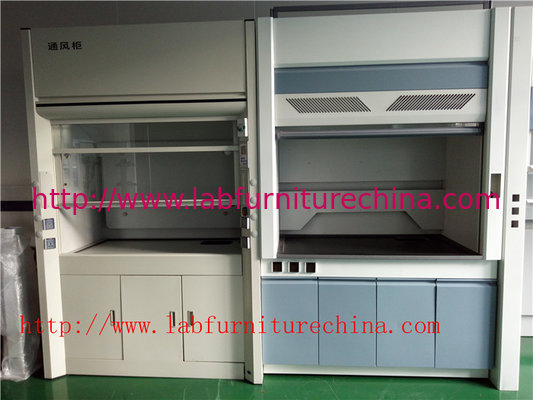 3000 mm  Wood Frame Blue /  White School Lab furniture Fume Hood For Chemistry Laboratory supplier