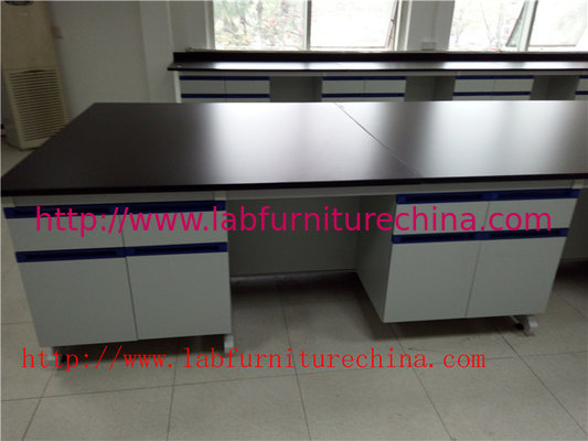 3750 mm  Wood Frame Blue /  White Science Lab Cabinets  Furniture For High School Lab supplier