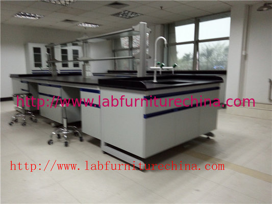 1500 mm   Width  Steel Wood Frame Blue /  White Science Laboratory Cabinets   Furniture For High School / Hospital supplier
