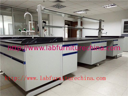 1500 mm   Width  Steel Wood Frame Blue /  White Science Laboratory Cabinets   Furniture For High School / Hospital supplier