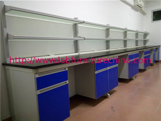 1500 mm   Width  Steel Wood Frame Blue /  White Science Laboratory Cabinets   Furniture For High School / Hospital supplier