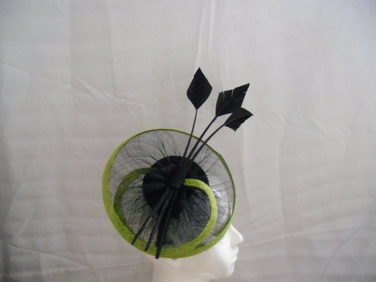 Vintage Sinamay Ladies Fascinator Hats Feather Trimming for Horse Racing