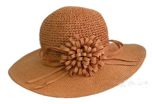 Ladies' Fashion Paper Fedora Hats In Floppy Shape with Braid Flower