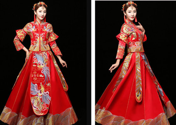 2018 new autumn and winter Chinese ancient wedding dress