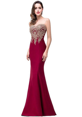 Gorgeous Red Prom Evening Gowns For Ladies Customzied Size And Color