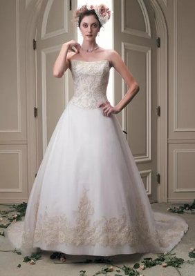 Girls Attractive A Line Style Wedding Dresses Without Sleeve Floor Length