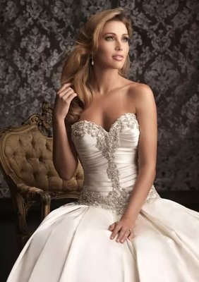 Luxury Puffy Ball Gown Wedding Dresse , Princess Most Beautiful Ball Gowns