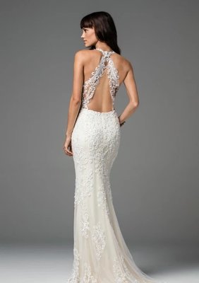 Mermaid Luxury Ball Gowns , 3D Beading Strapless Lace Fit And Flare Wedding Dress