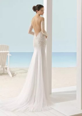 Cheap Mermaid Tail Wedding Dress with Long Sleeve Elegant Bridal Dresses
