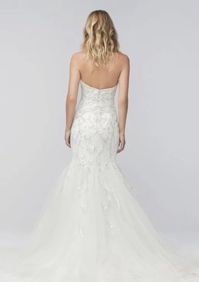 Bride Sparkly Mermaid Tail Wedding Dress Manual Embroidery Technology