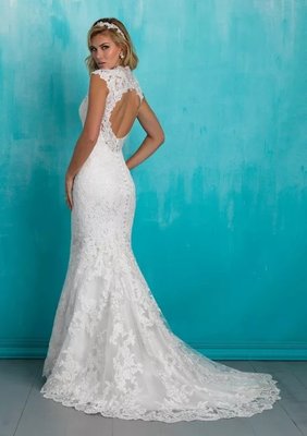 Classic Short White Sheath Wedding Dress , Romantic Sheath Mermaid Wedding Dresses
