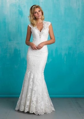 Classic Short White Sheath Wedding Dress , Romantic Sheath Mermaid Wedding Dresses
