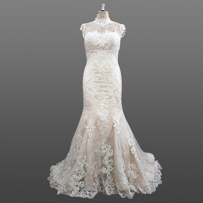 A Line Sheer Summer Wedding Dresses / Cute Vintage Style Wedding Dresses