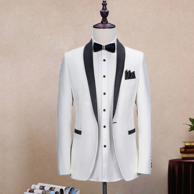 Blazer Men White Wedding Suit / Modern Stylish Wedding Suits 70% Polyester