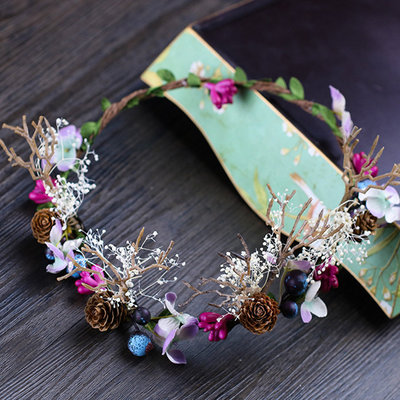 Flower crown Floral Bridal Headband Hairband Wedding Hair Accessories for wedding accessories