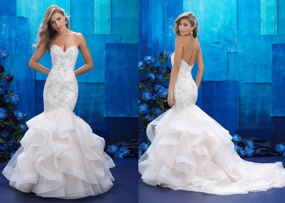 Sexy Spaghetti Strap Mermaid Tail Wedding Dress Multi Colors Building Elegantly