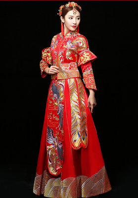 2018 new autumn and winter Chinese ancient wedding dress