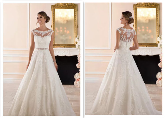 Tren largo de lujo una línea vestidos de boda del estilo para de moda nupcial