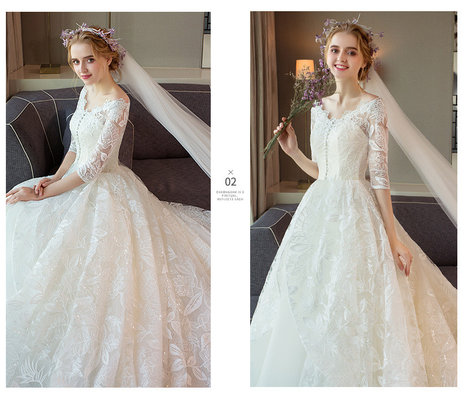 Corte europea y americana de princesa Long Dream Tuxedo Ladies de boda de la novia de lujo de los vestidos