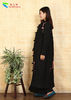 Black Cotton Embroidery Fabric Floral Print Coats