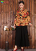 YIZHIQIU yellow ink painting long sleeve Casual blouse for autumn