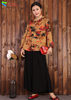 YIZHIQIU yellow ink painting long sleeve Casual blouse for autumn
