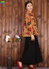YIZHIQIU yellow ink painting long sleeve Casual blouse for autumn
