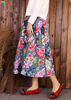 Autumn Breathable Chinese Long Skirts Flower Printed For 18-60 Years Old