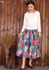 Autumn Breathable Chinese Long Skirts Flower Printed For 18-60 Years Old