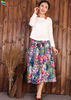 Autumn Breathable Chinese Long Skirts Flower Printed For 18-60 Years Old