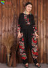 Chinese Style Womens Linen Suits Clothing Black Blouse And Pants Casual Suit