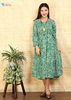 O Neck Floral Print Cotton Long Sleeve Dress Thick Thickness , 0.3kg Weight
