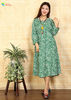 O Neck Floral Print Cotton Long Sleeve Dress Thick Thickness , 0.3kg Weight