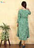O Neck Floral Print Cotton Long Sleeve Dress Thick Thickness , 0.3kg Weight